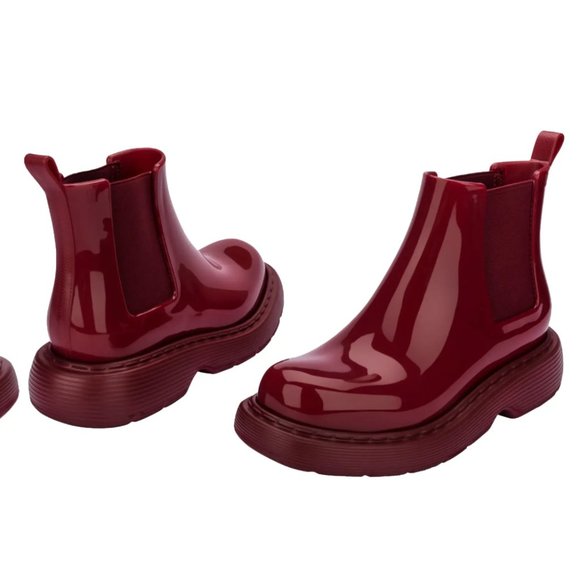 Melissa | Shoes | Melissa Step Chelsea Chunky Platform Rain Boots Red ...